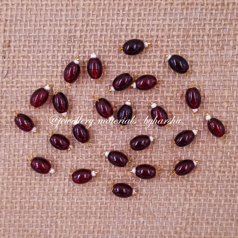 10MM Oval Hanging Beads(Maroon) – Harshu's Craft Store