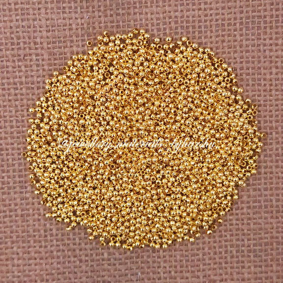 2MM Gold Metal Beads – Harshu's Craft Store