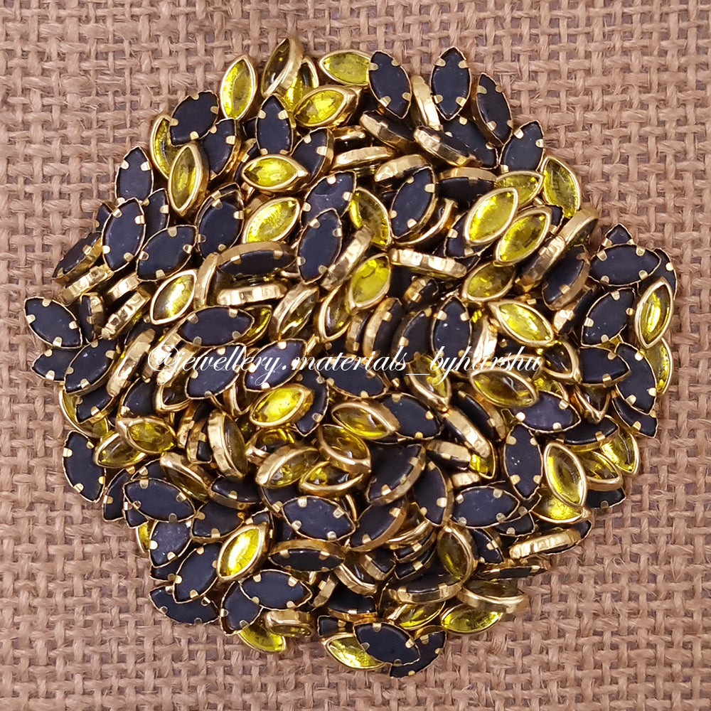 8K Eye Gloss Color Kundan - Yellow – Harshu's Craft Store