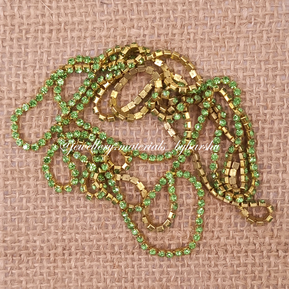 Stone Chain - Light Green Color Stone – Harshu's Craft Store