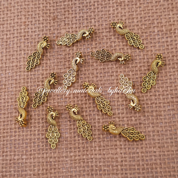 21 x 6MM Gold Peacock Charms (Design 1) – Harshu's Craft Store
