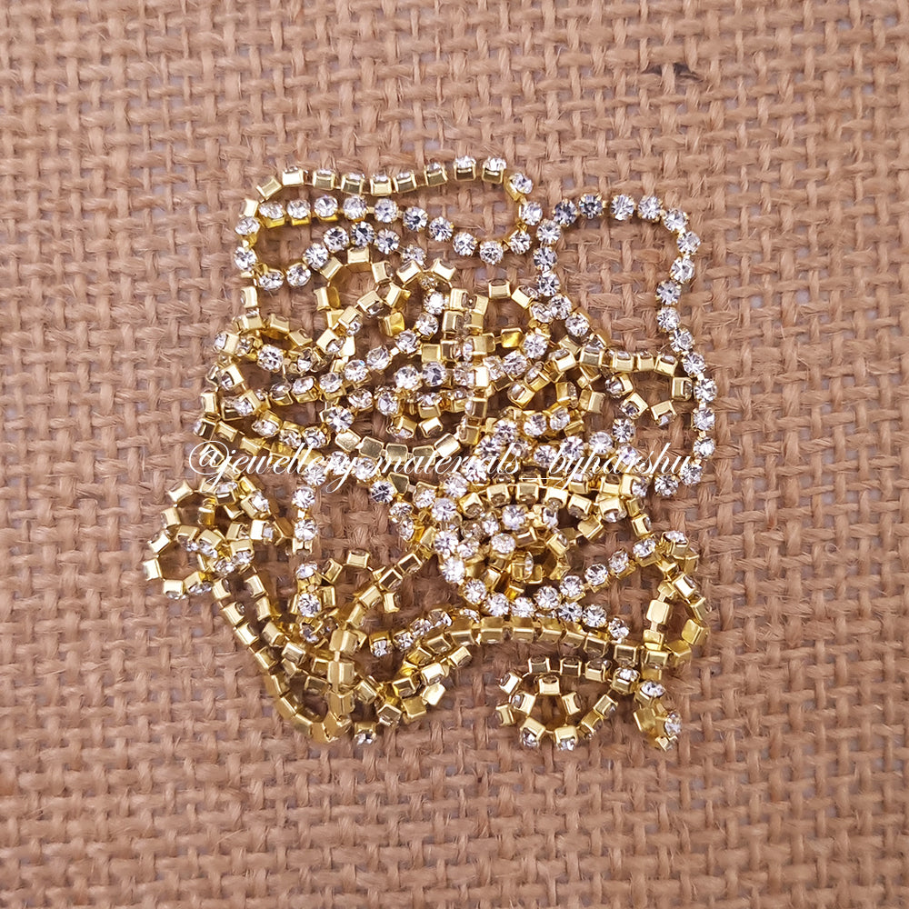 Gold Stone Chain(White Stone) – Harshu's Craft Store