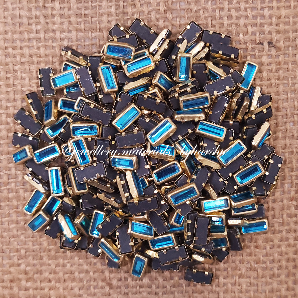 Rectangle 3x7 Gloss Color Kundan - Light Blue Color – Harshu's Craft Store