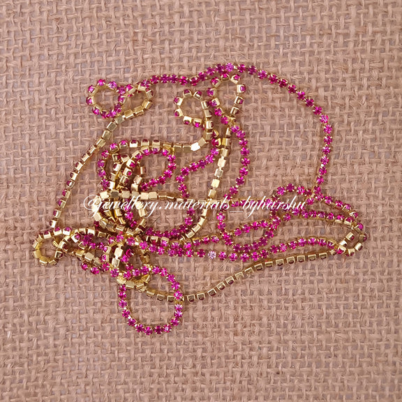 Stone Chain - Dark Pink Color Stone – Harshu's Craft Store