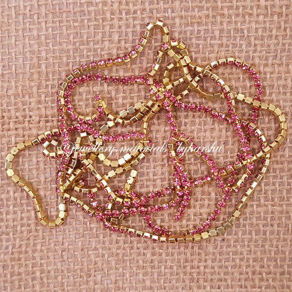 Stone Chain - Light Pink Color Stone – Harshu's Craft Store
